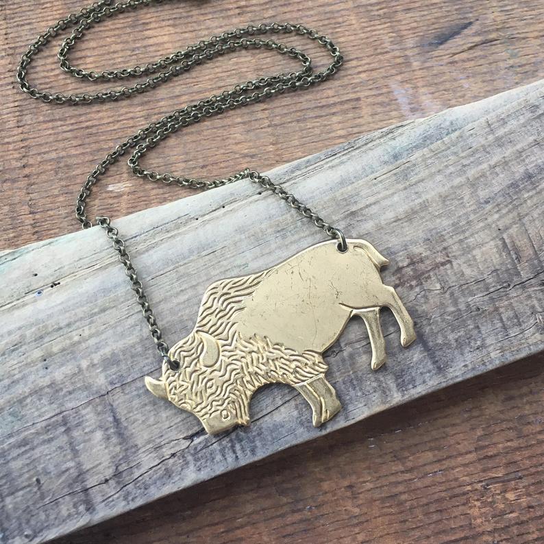 Brass Bison Necklace on Luulla