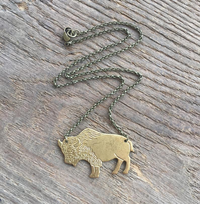 Brass Bison Necklace on Luulla