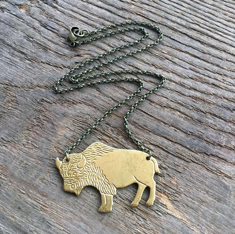 Brass Bison Necklace on Luulla